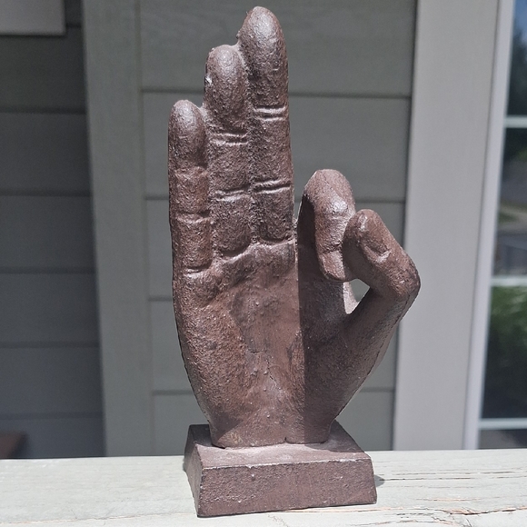Vintage | Art | Vintage Modernist Abstract Cast Metal Hand Making The ...